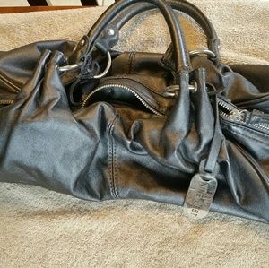 Nine West | Bags | Metallic Gun Metal Gray Leather Hand Bag | Poshmark